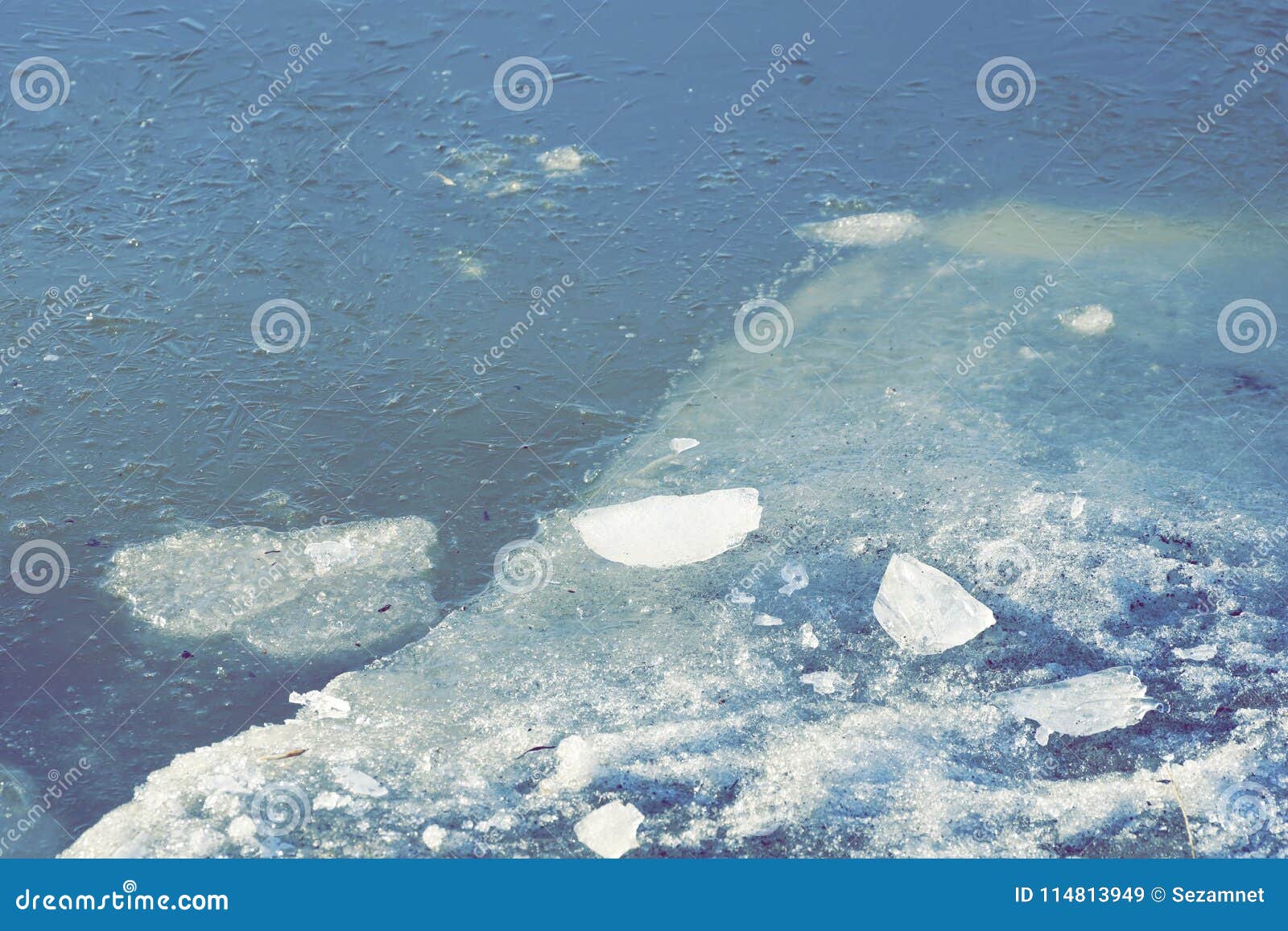 Large Pieces of Ice are White.ice Drift on the River Stock Image ...