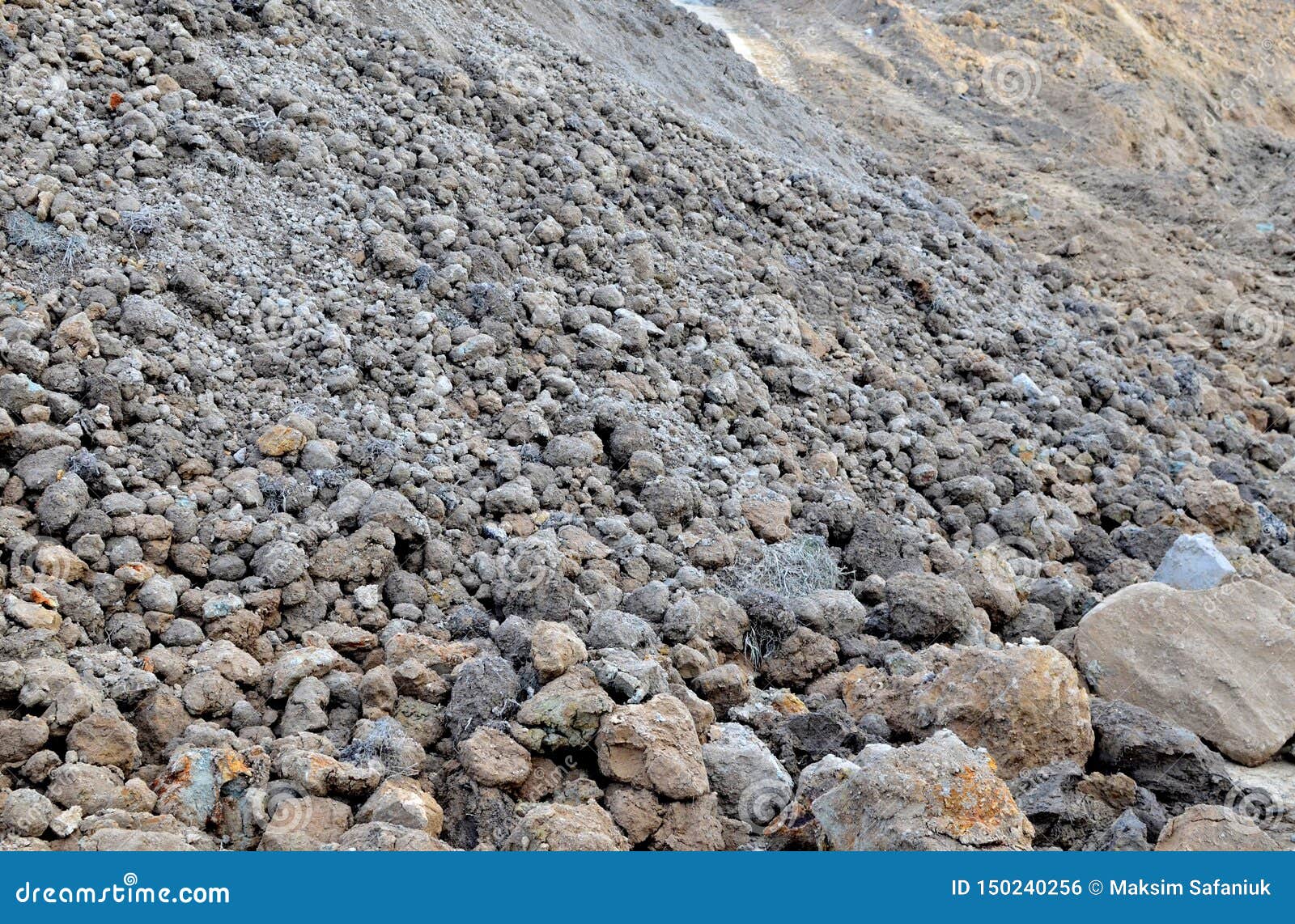 Large Pieces of Stone Clay at the Bottom of a Mining Quarry of Minerals ...