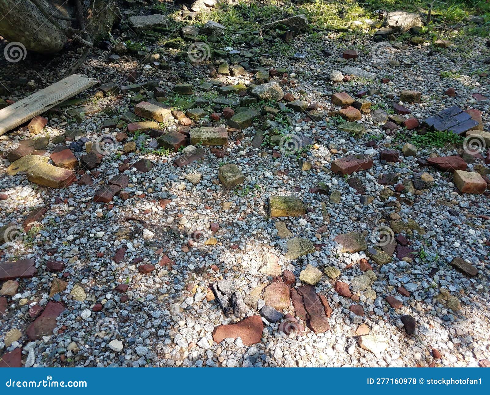 Large Pile or Broken Bricks or Masonry and Rocks Stock Photo - Image of ...