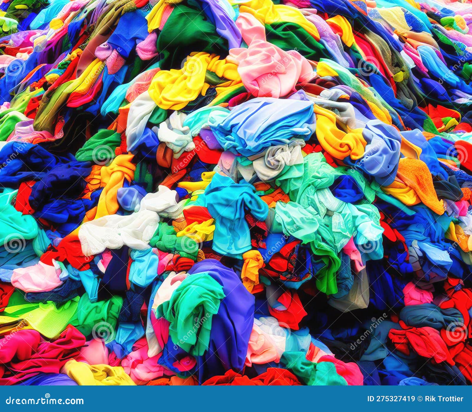 Large Pile of Colorful Laundry Stock Illustration - Illustration of ...