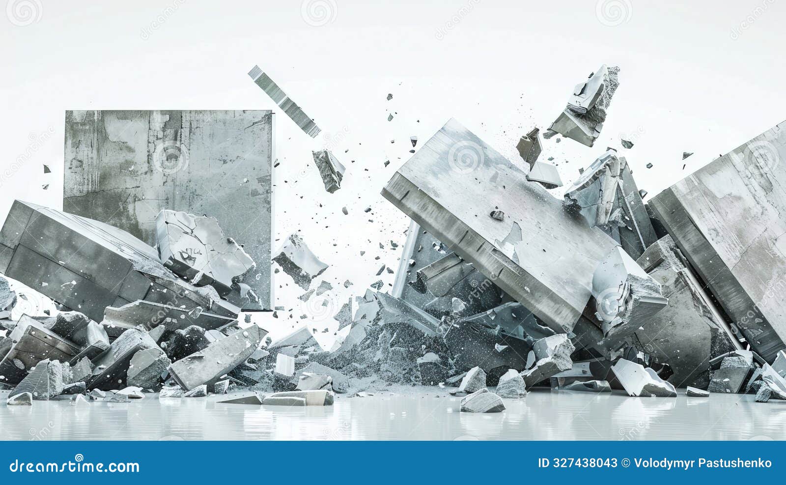 A Large Pile of Concrete Blocks is Being Smashed Stock Image - Image of ...