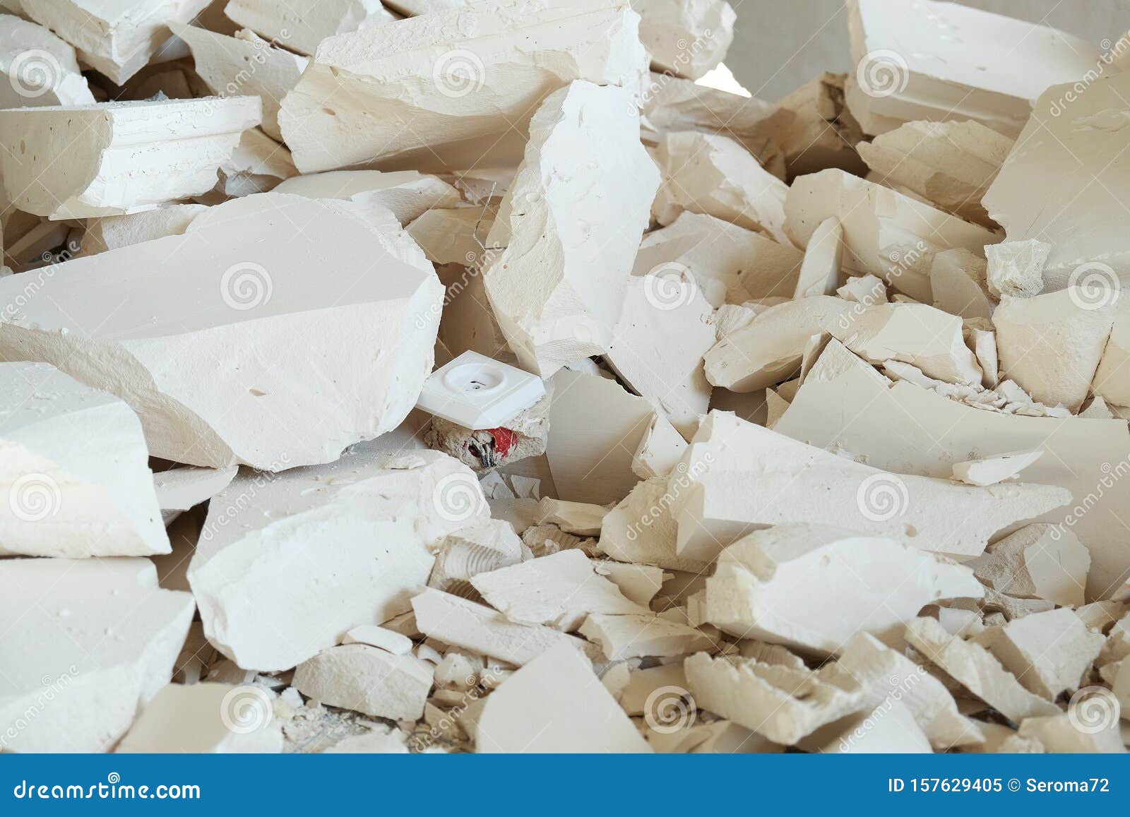 Large Pile of Construction Debris from Foam Blocks at the Construction ...