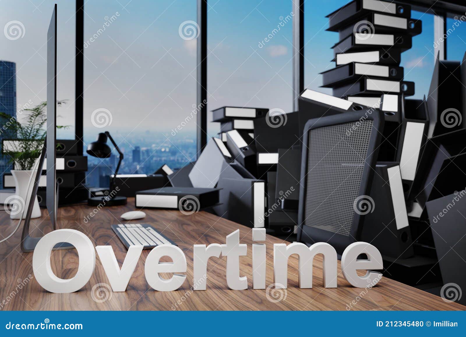 Large Pile of Document Folders and Stack of Ring Binders Flooding ...