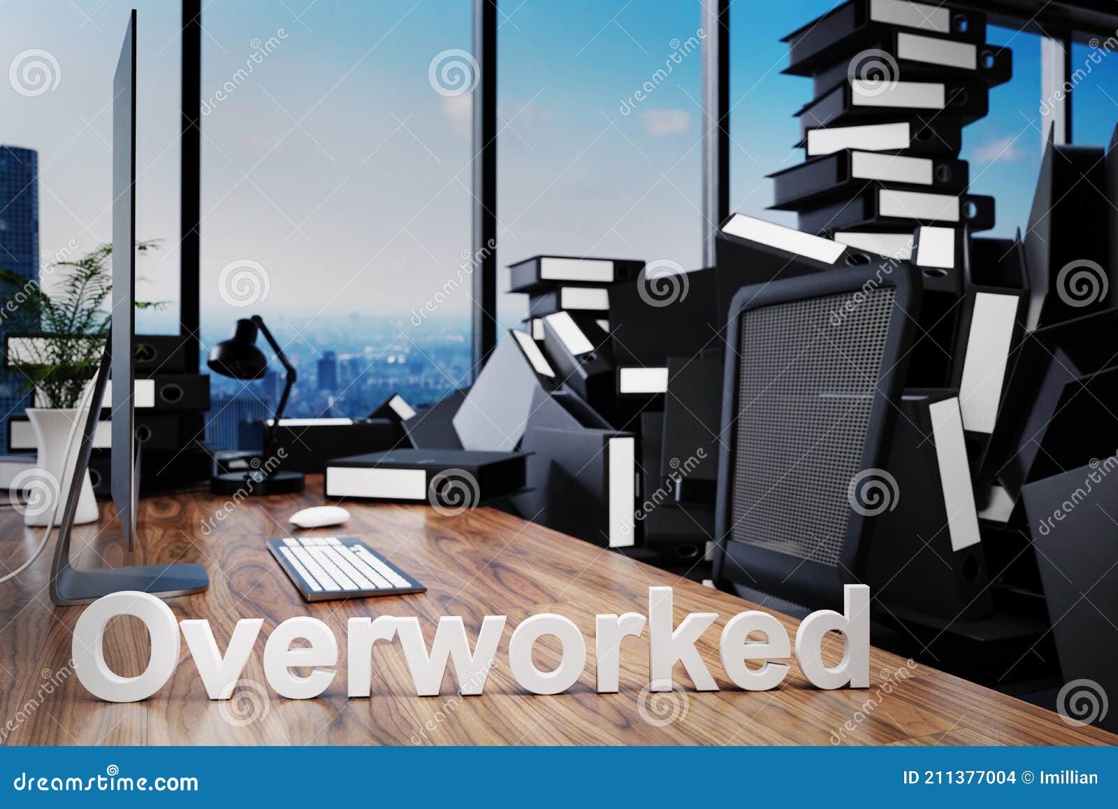 Large Pile of Document Folders and Stack of Ring Binders Flooding ...