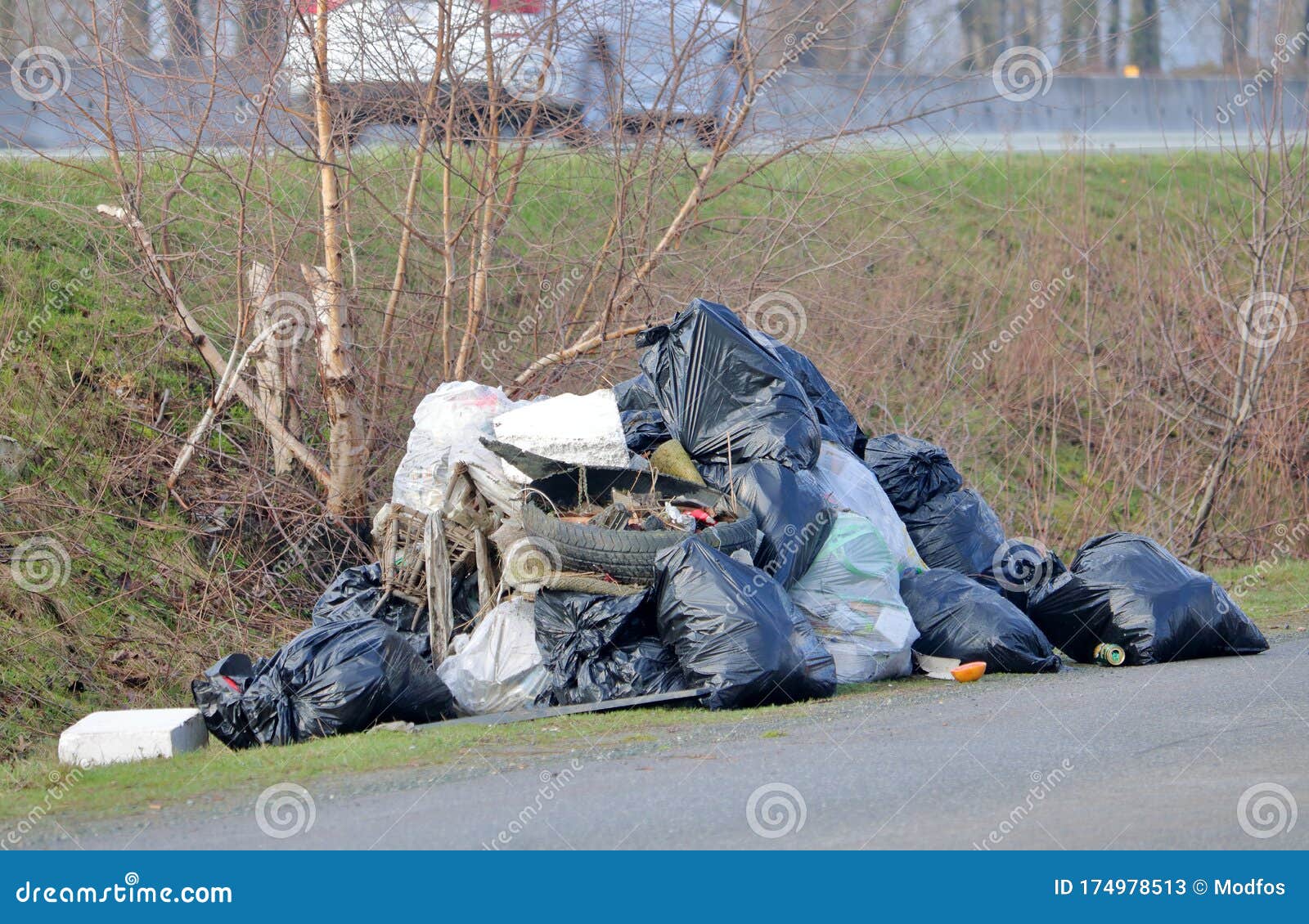 Illegal Dumping of Garbage on Roadside Stock Image - Image of jerk ...