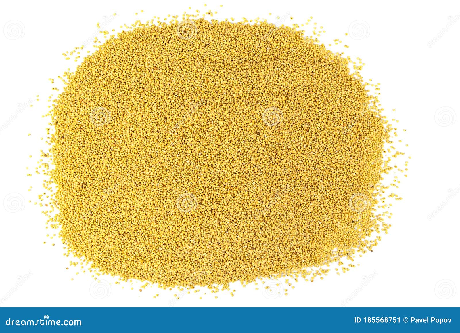 A Large Pile of Millet Groats on a White Background Stock Image - Image ...