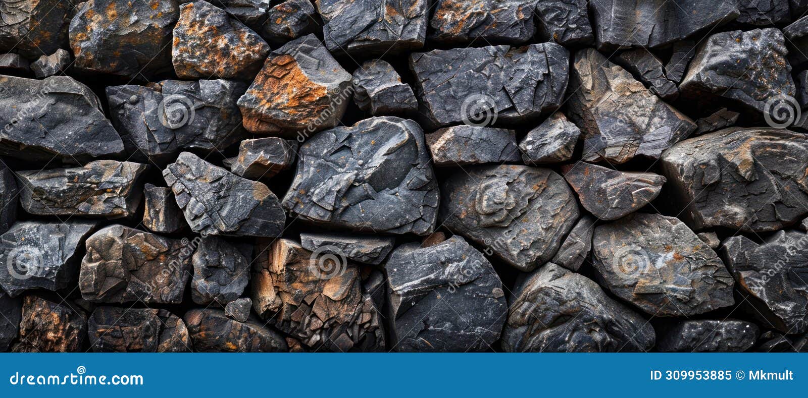 Large Pile of Rocks Arranged in a Wall Formation Stock Image - Image of ...