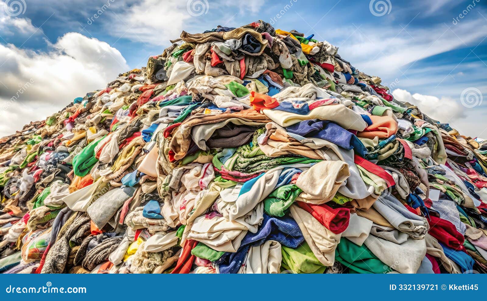 Large Pile Stack of Textile Fabric Clothes and Shoes. Concept of ...