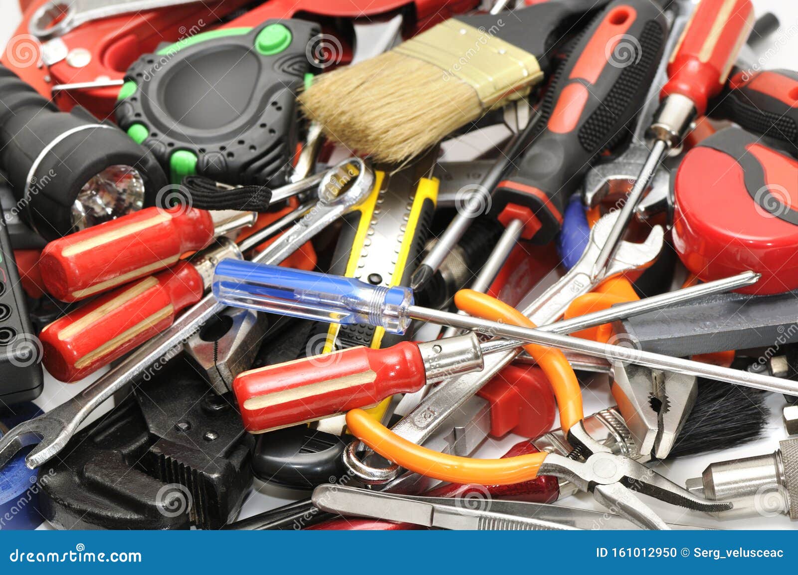 Large pile various tools stock photo. Image of construction - 161012950