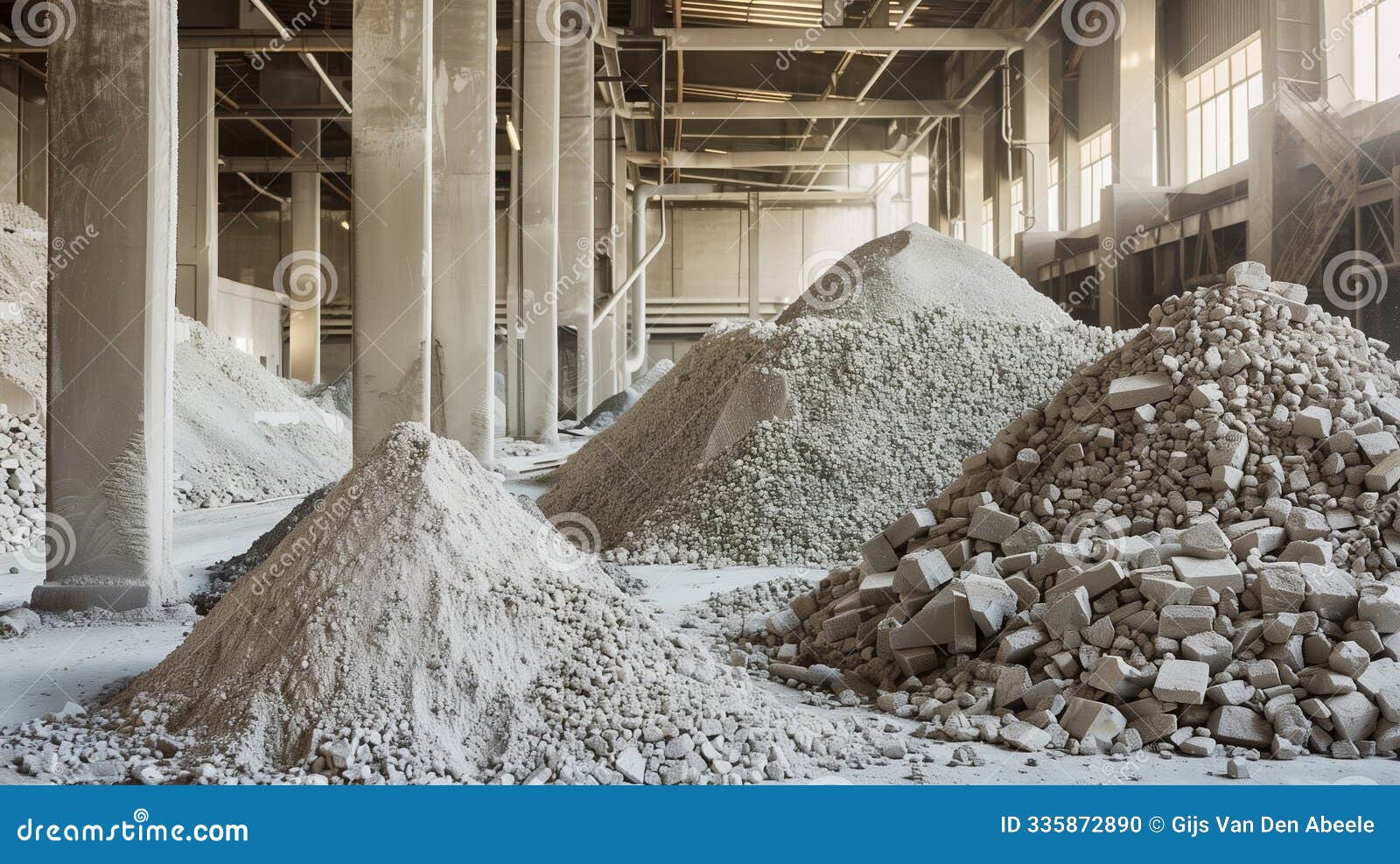Large Piles of Raw Limestone at Cement Plant Industrial Mining Site ...