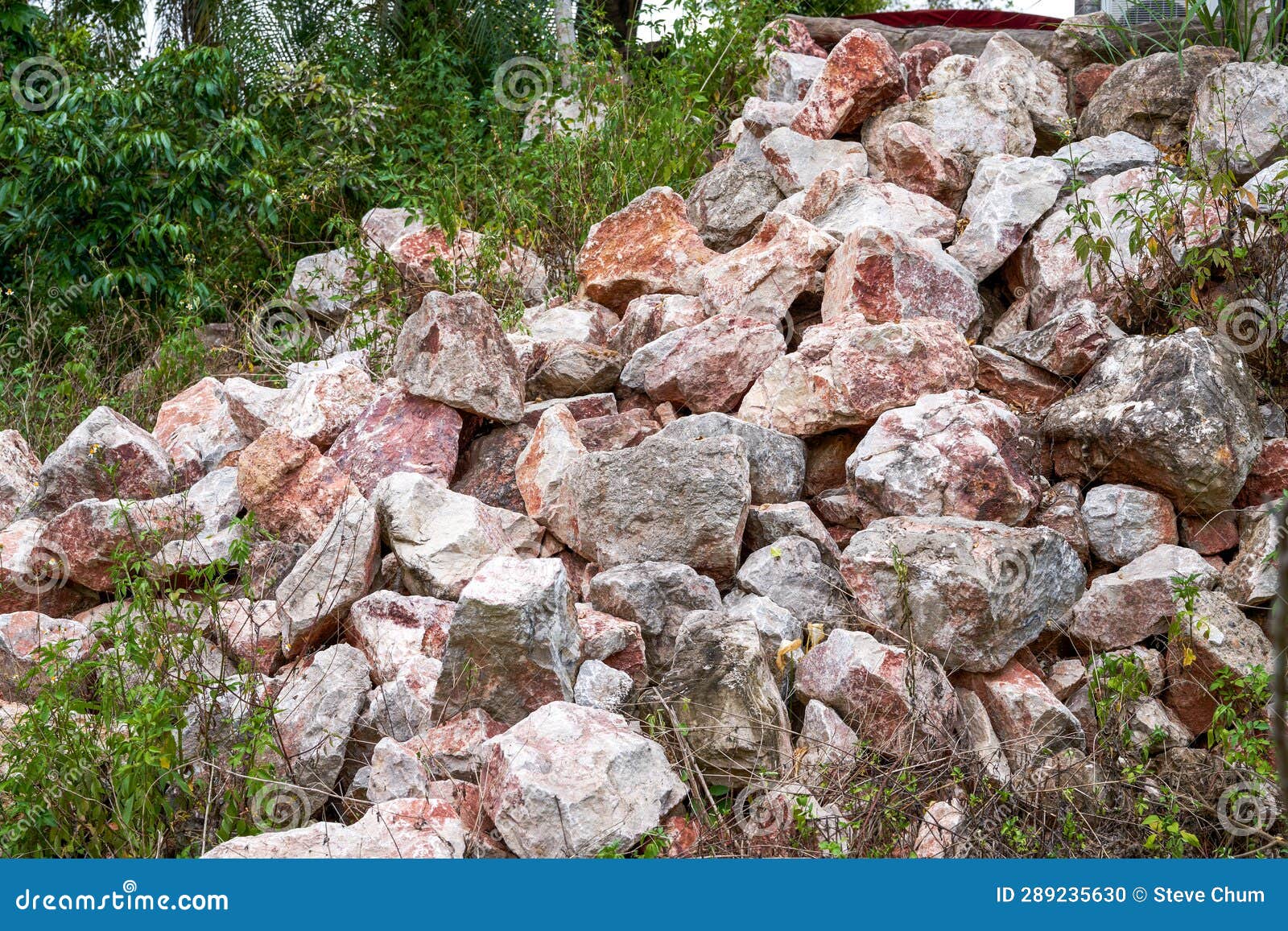 Large Piles of Rubble Produced by Blasting Mountains in the Wild Stock ...