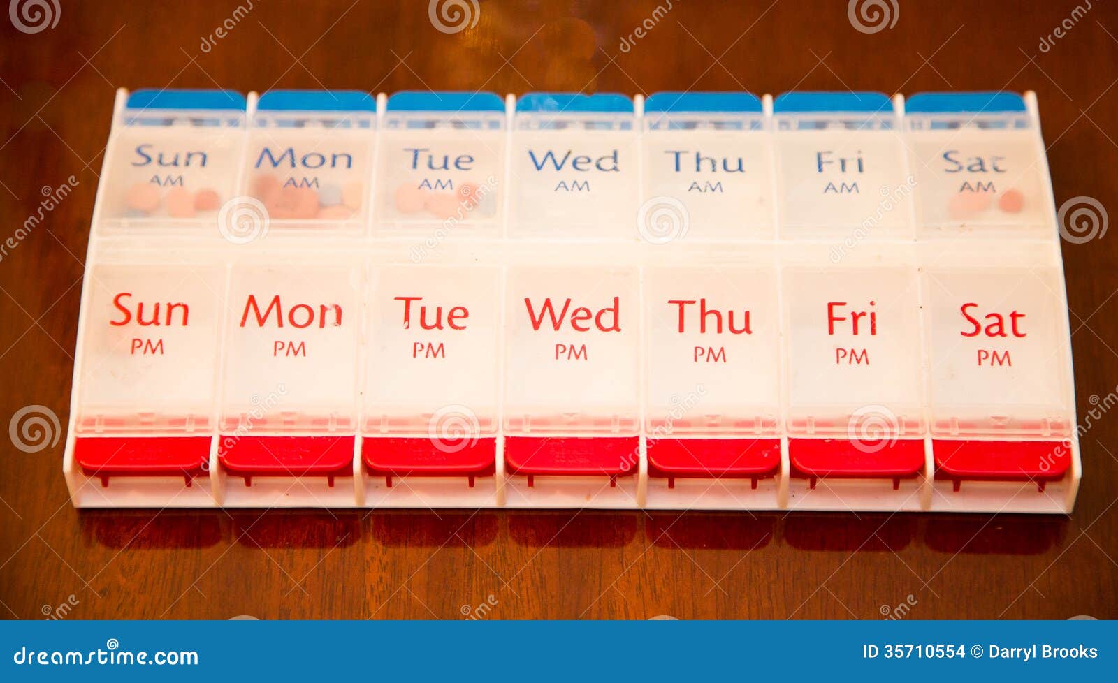 Large Pill Dispenser for Two Weeks Stock Photo - Image of health, case ...