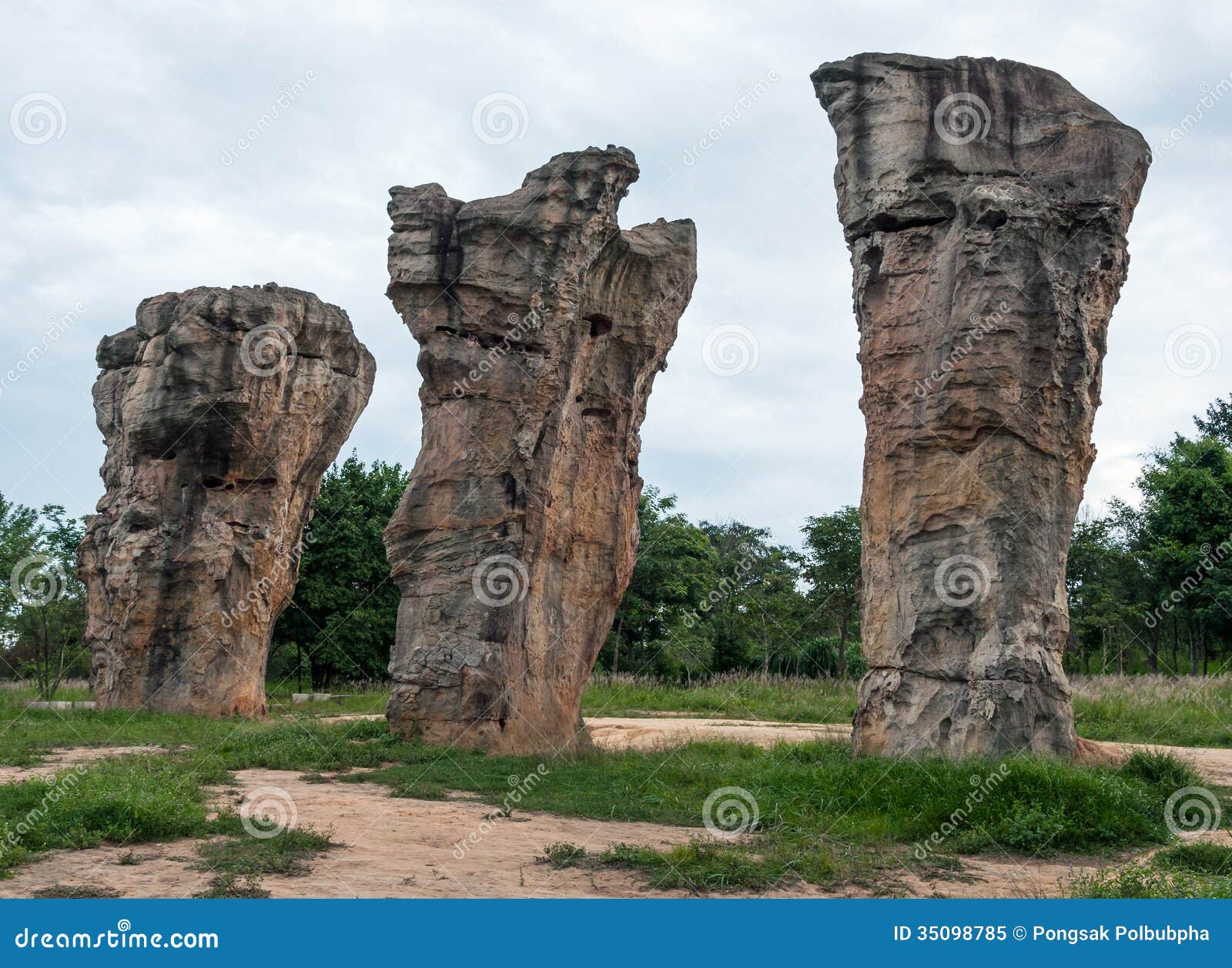 Large pillar sandstone stock image. Image of orange, grass - 35098785