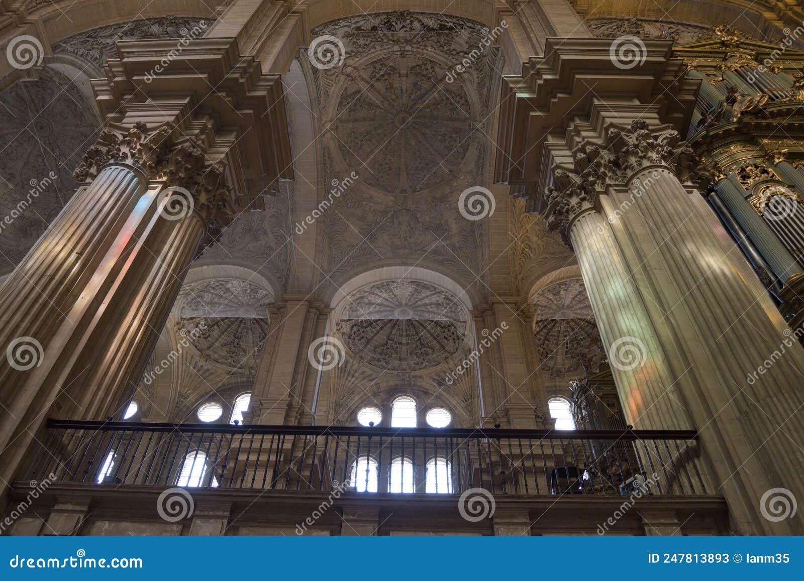 Big Pillars in Malaga Cathedral, Spain Editorial Stock Photo - Image of ...