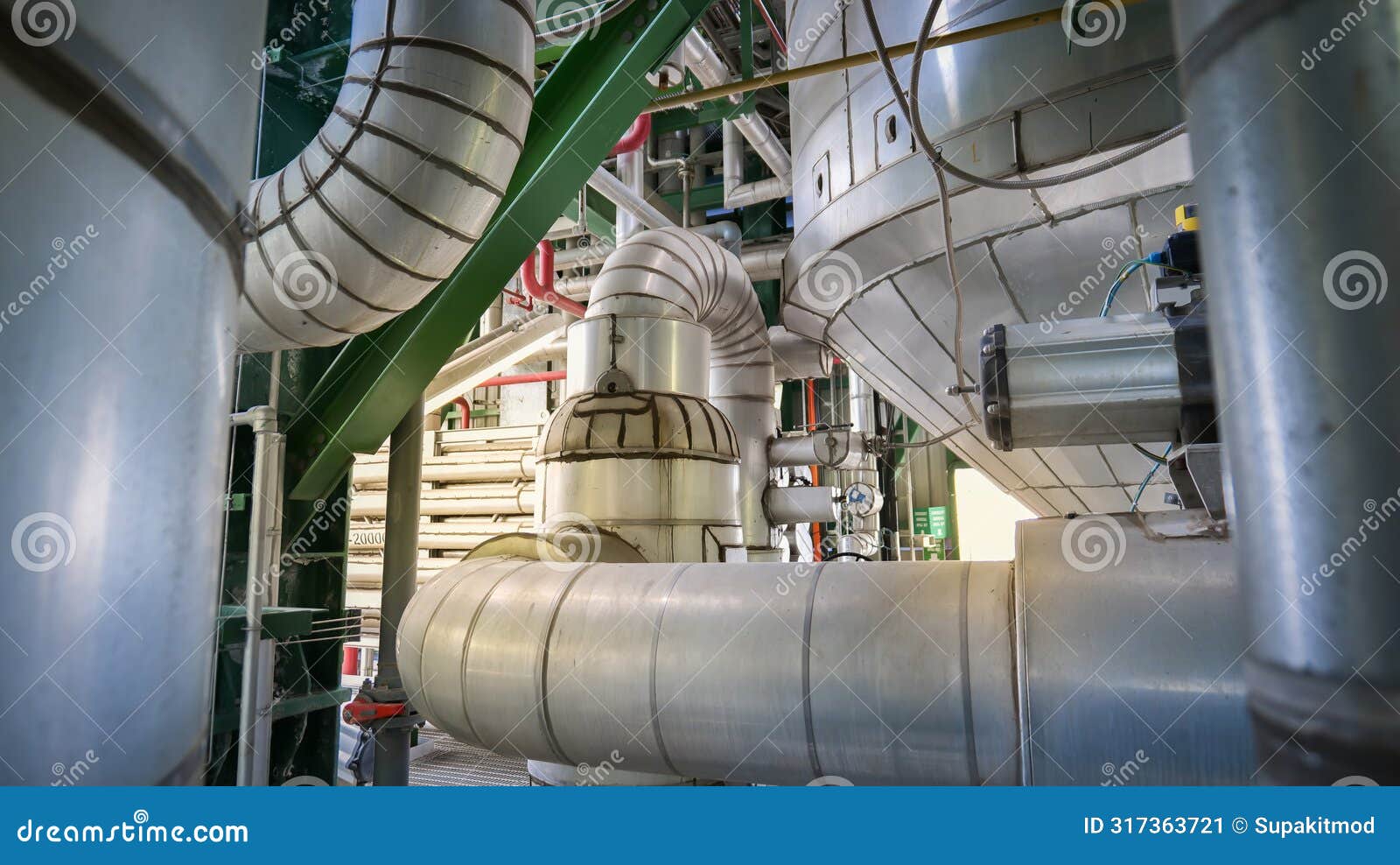 A Large Pipe with a Green and Red Stripe is Shown Stock Image - Image ...