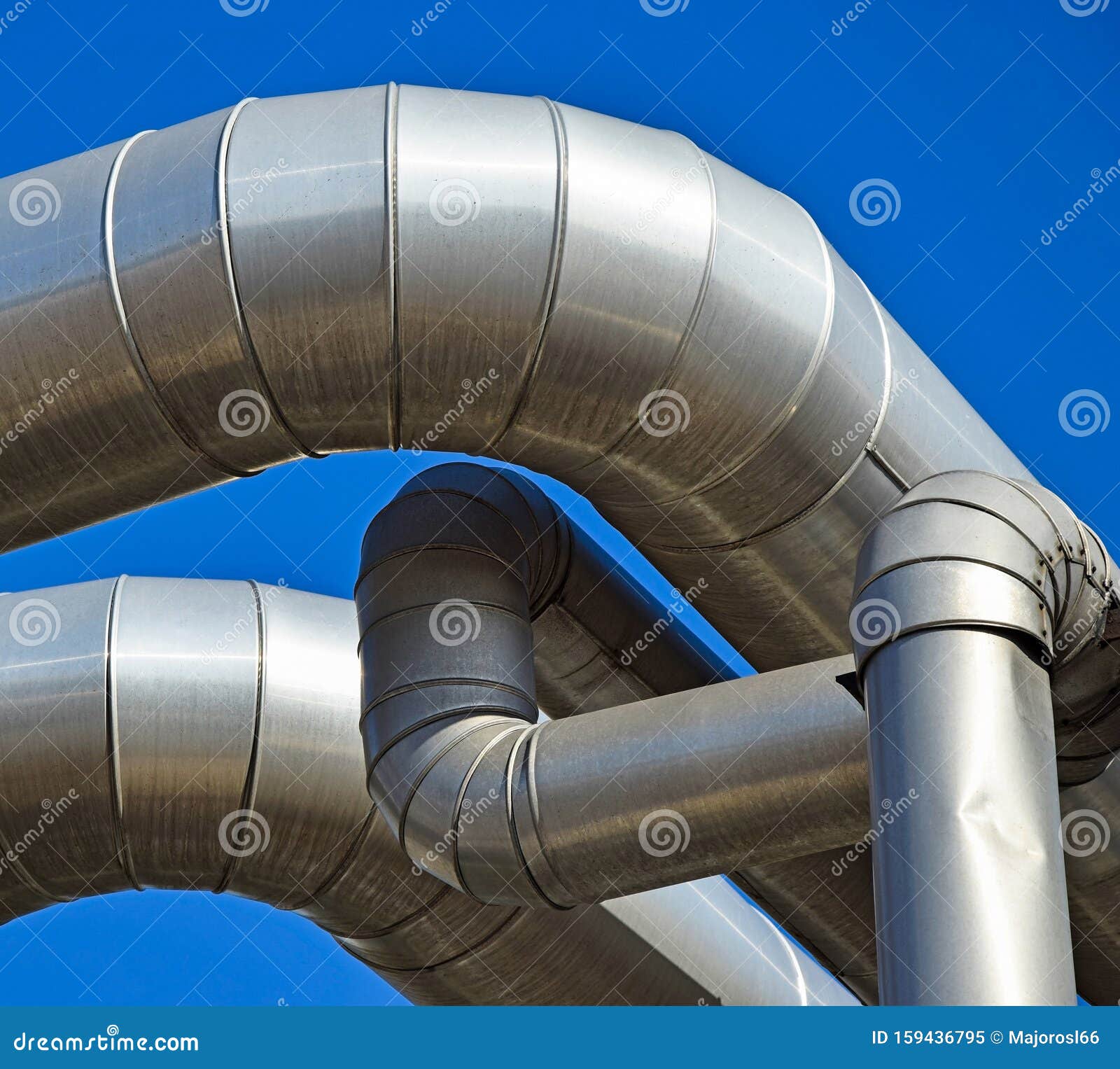 Large Pipe of the Power Station Stock Image - Image of steel, curve ...