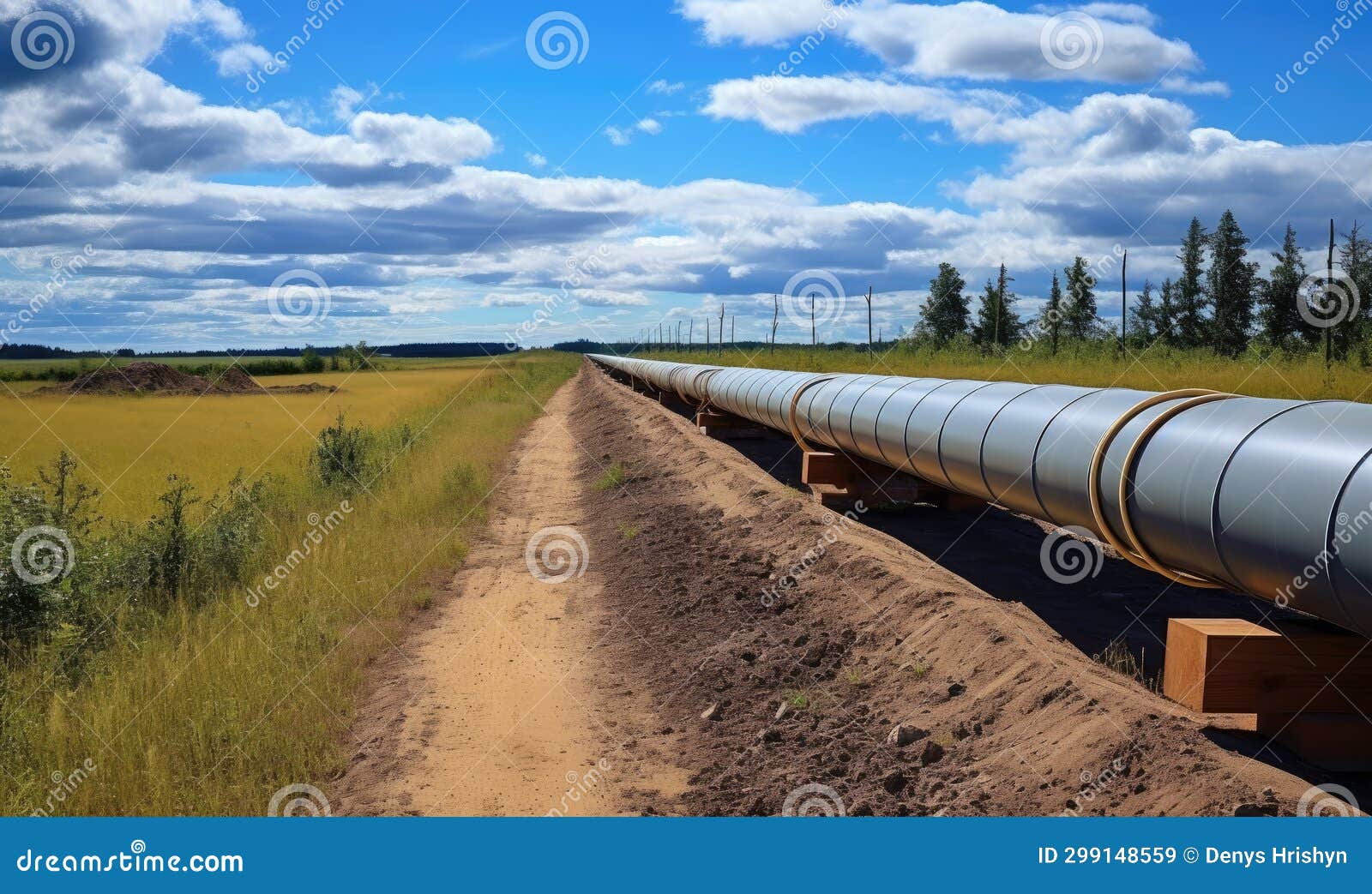 Large Pipe on Side of Dirt Road Stock Illustration - Illustration of ...