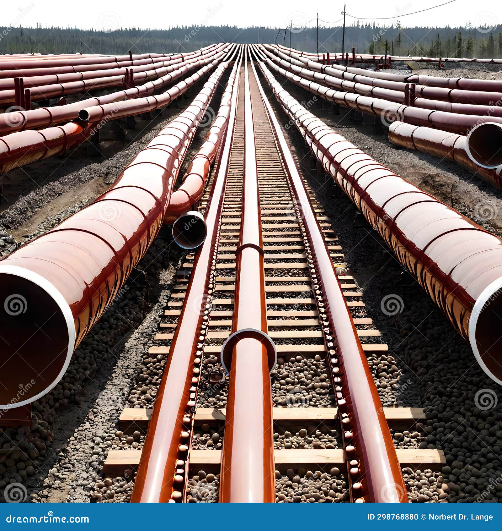 Large Pipelines, AI-generatet Stock Illustration - Illustration of flow, colored: 298768880