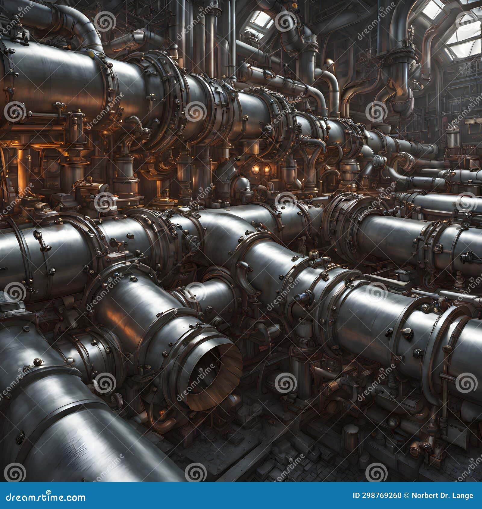 Large Pipelines, AI-generatet Stock Illustration - Illustration of ...