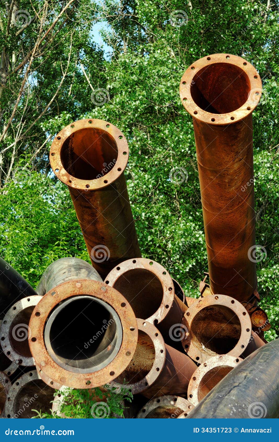 Large Pipes Running into the Lake Stock Image - Image of large ...