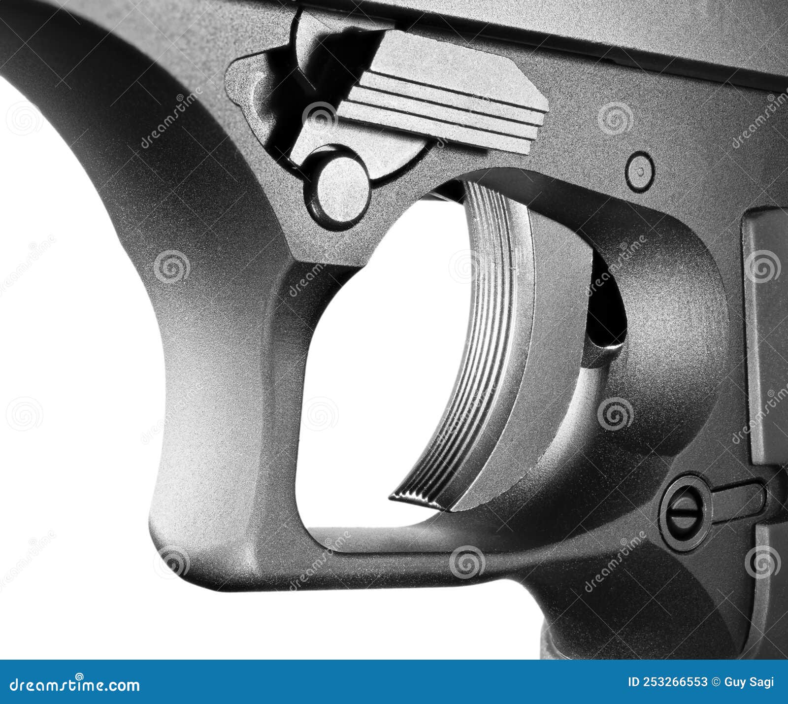 Large Pistol Trigger with Texturing Isolated on White Stock Image ...