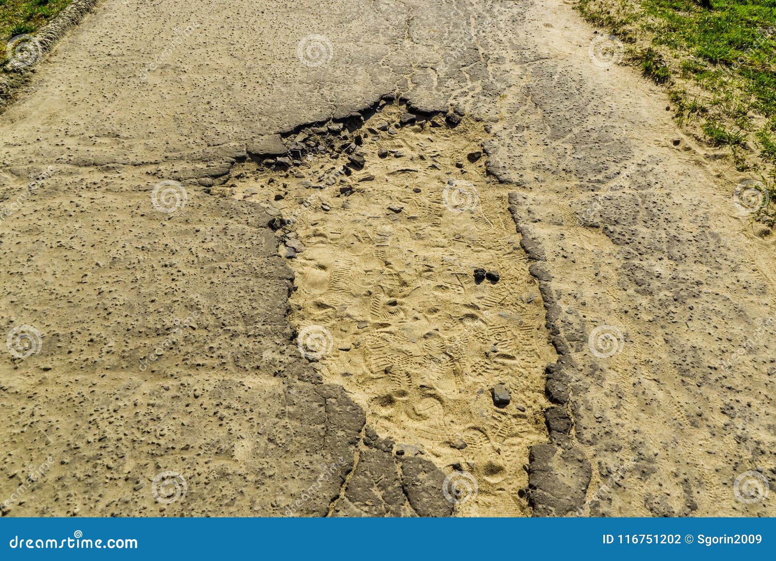 Large pit in asphalt road stock photo. Image of asphalt - 116751202