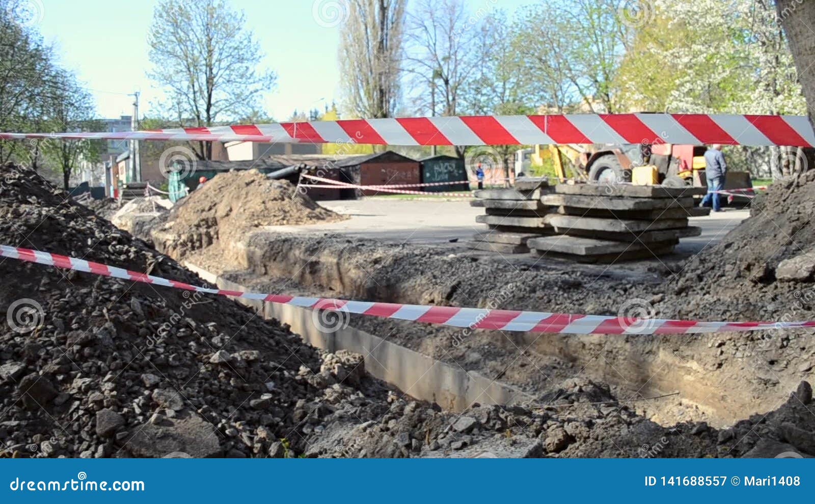 Large Pit Dug in the Ground for the Purpose of Order Stock Video ...