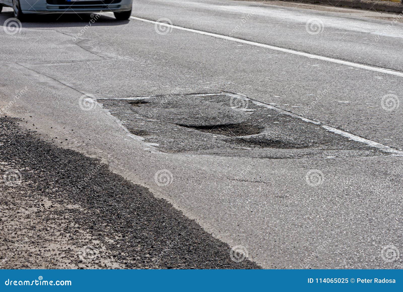 Large Pit, Potholes on the Road Stock Image - Image of construction ...