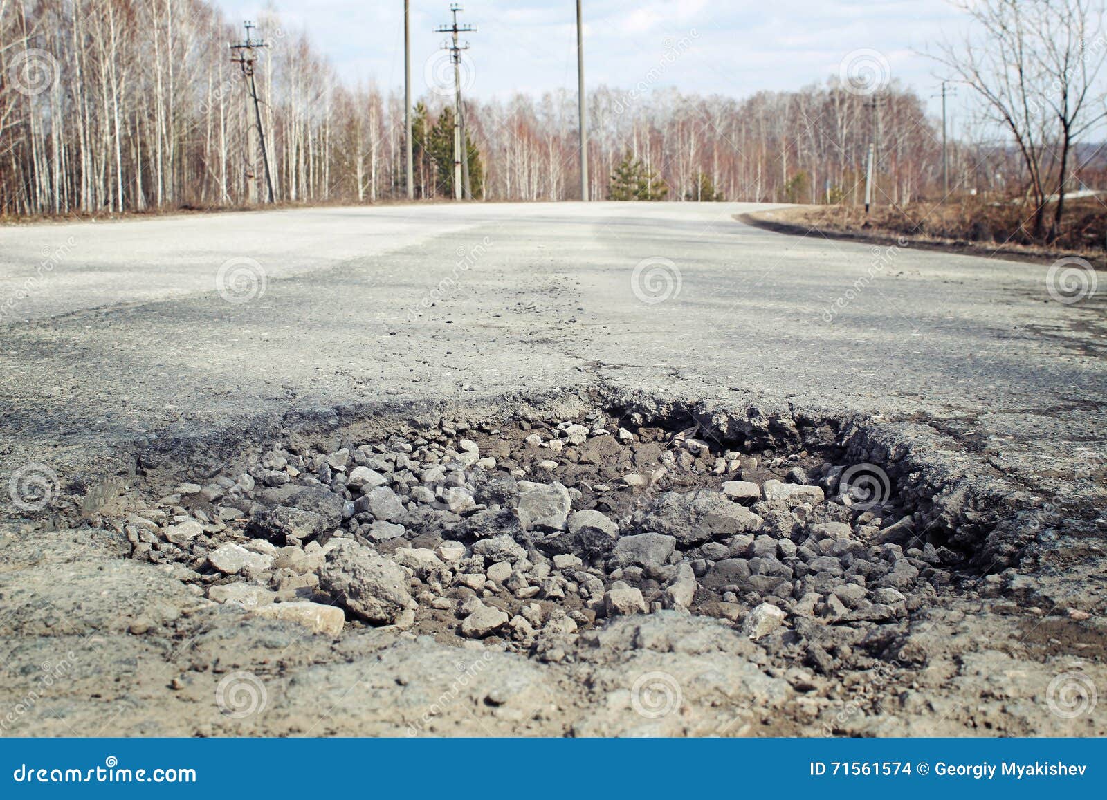 Large pit stock photo. Image of hole, defect, poor, roadway - 71561574