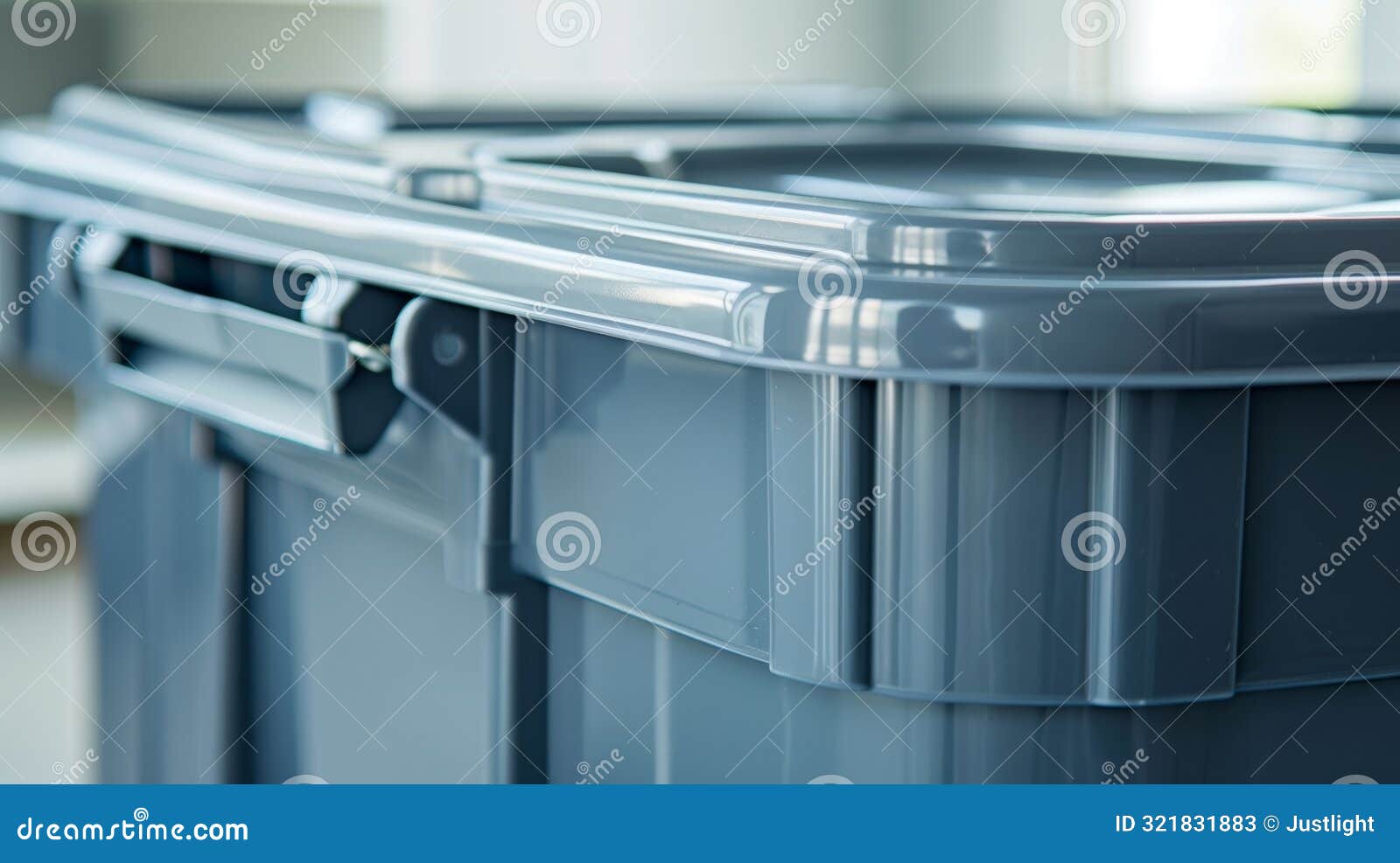 A Large Plastic Bin with a Lid for Disposing of Trash and Keeping it ...