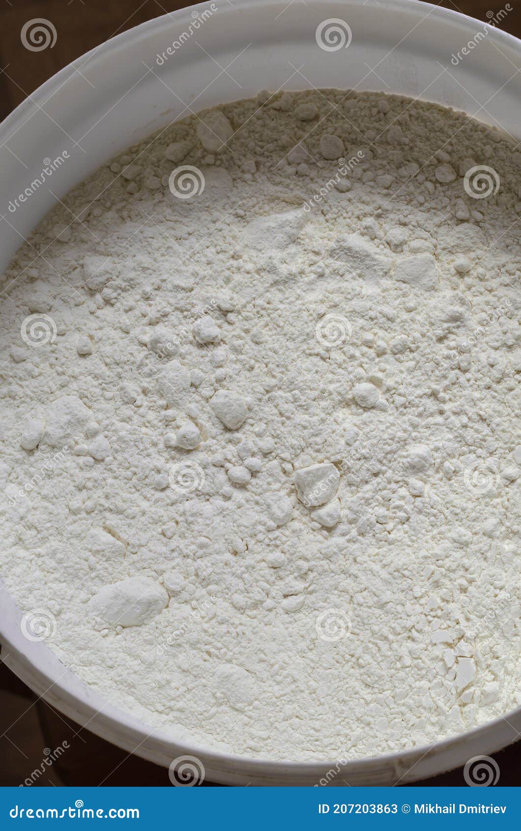 Large Plastic Bucket of Wheat Flour Stock Image - Image of container ...