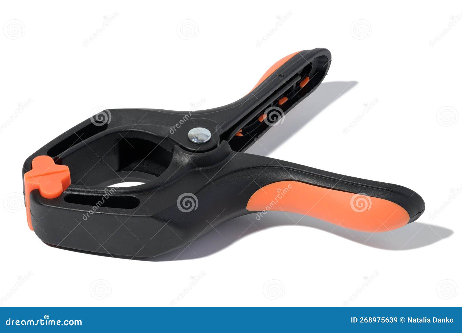 Large Plastic Clamp on a White Isolated Background Stock Image - Image ...