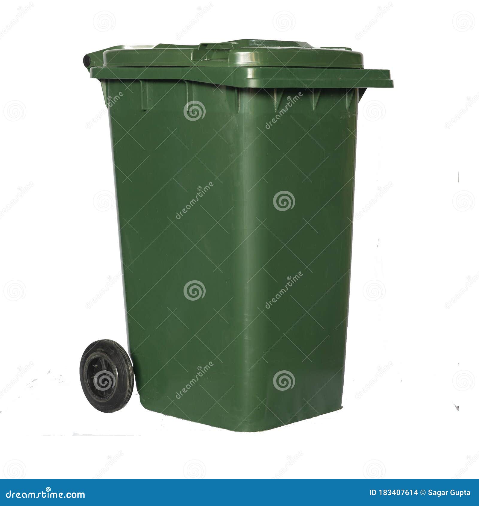 Large Plastic Dustbin in White Background Stock Photo - Image of white ...