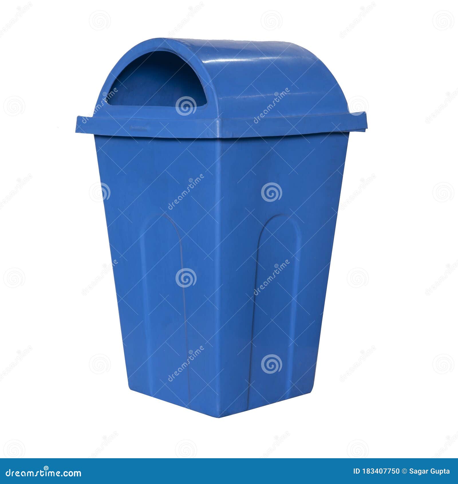 Large Plastic Dustbin in White Background Stock Photo - Image of ...
