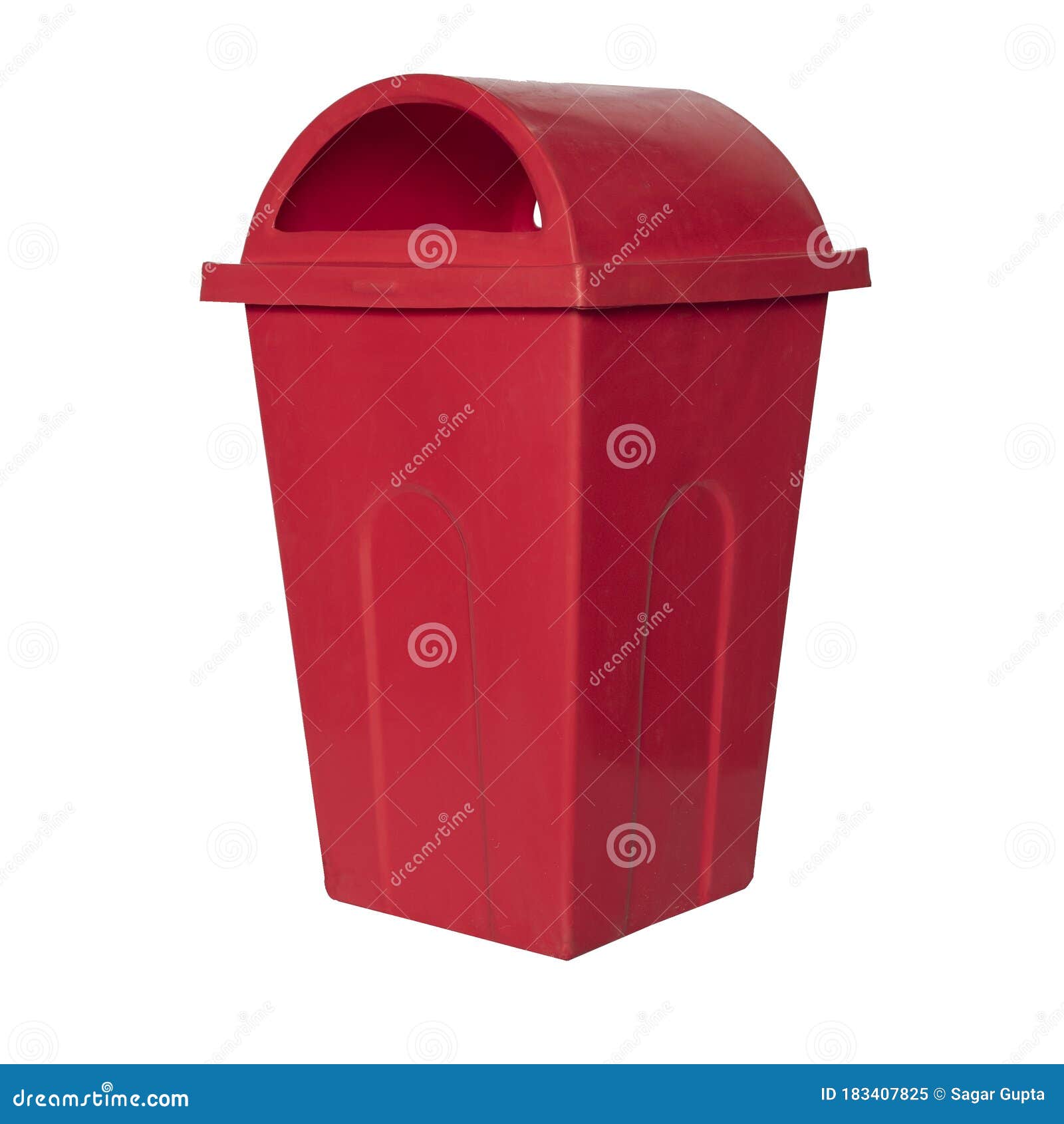 Large Plastic Dustbin in White Background Stock Image - Image of soil ...
