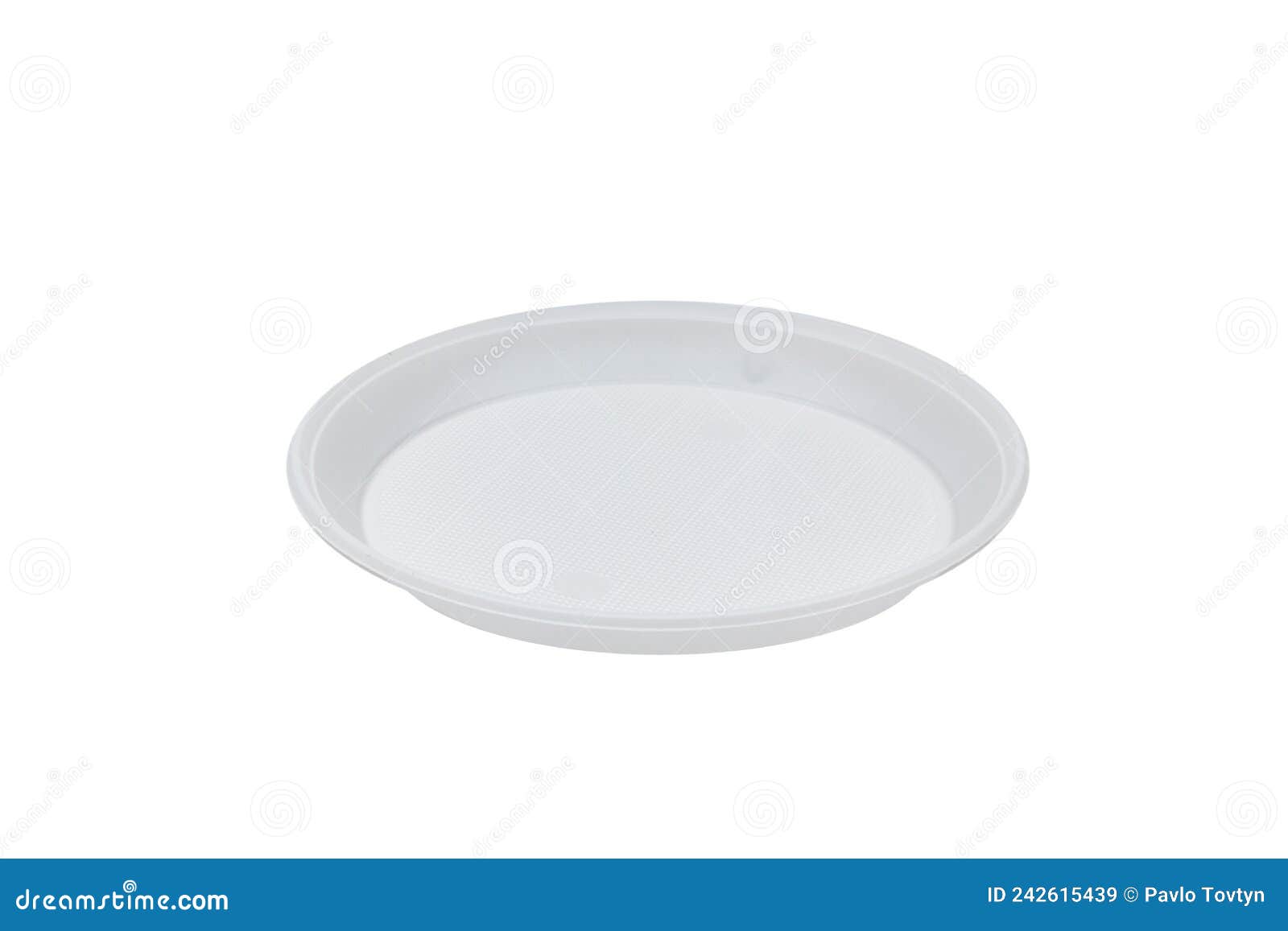 Large Plastic White Plate on a White Background Stock Image - Image of ...