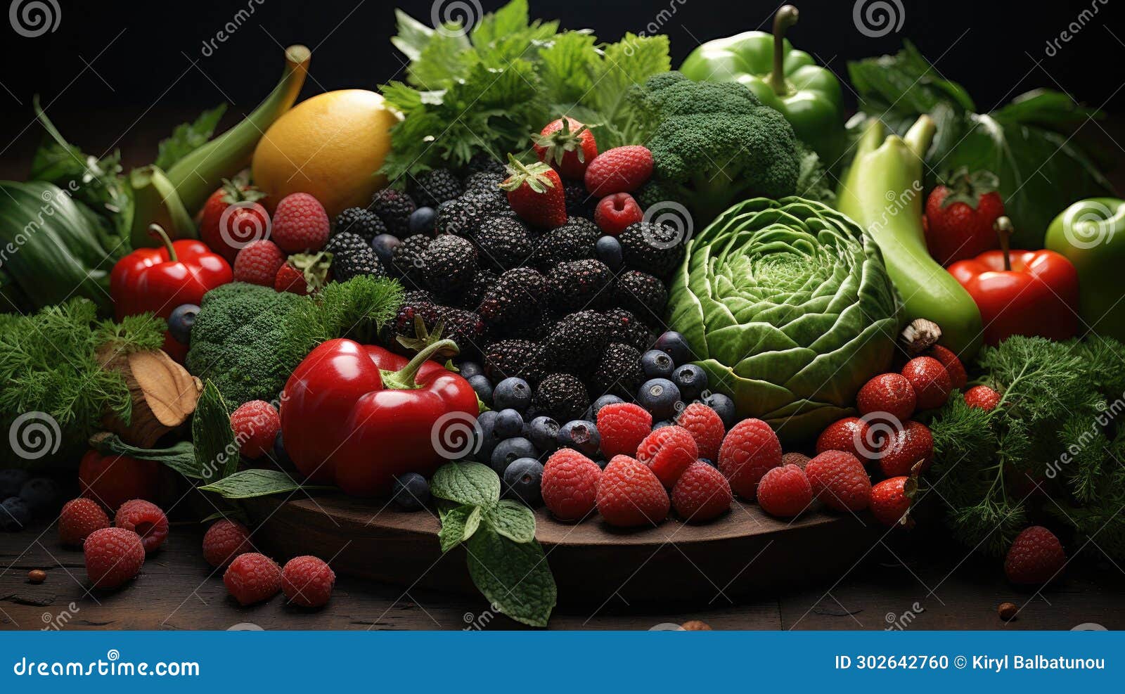 Large Plate of Assorted Fruits with Natural Eco Fruits, Vegetables and ...