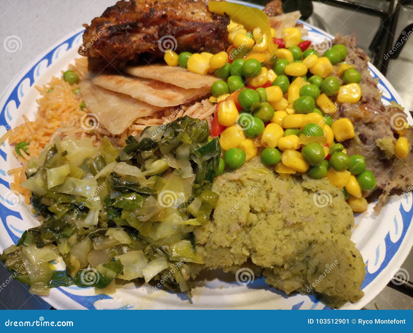 Large Plate of Different Kenyan Dishes Stock Image - Image of large ...