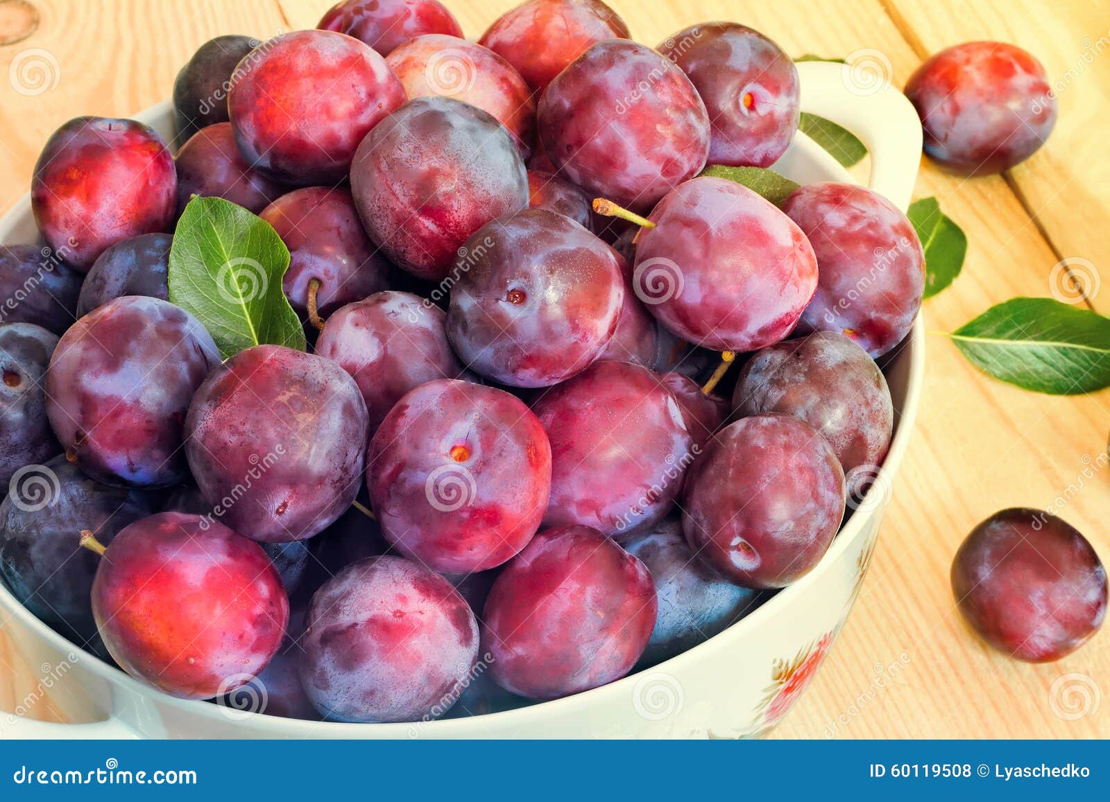 Large Plum in a Ceramic Vase on the Table. Stock Photo - Image of ...