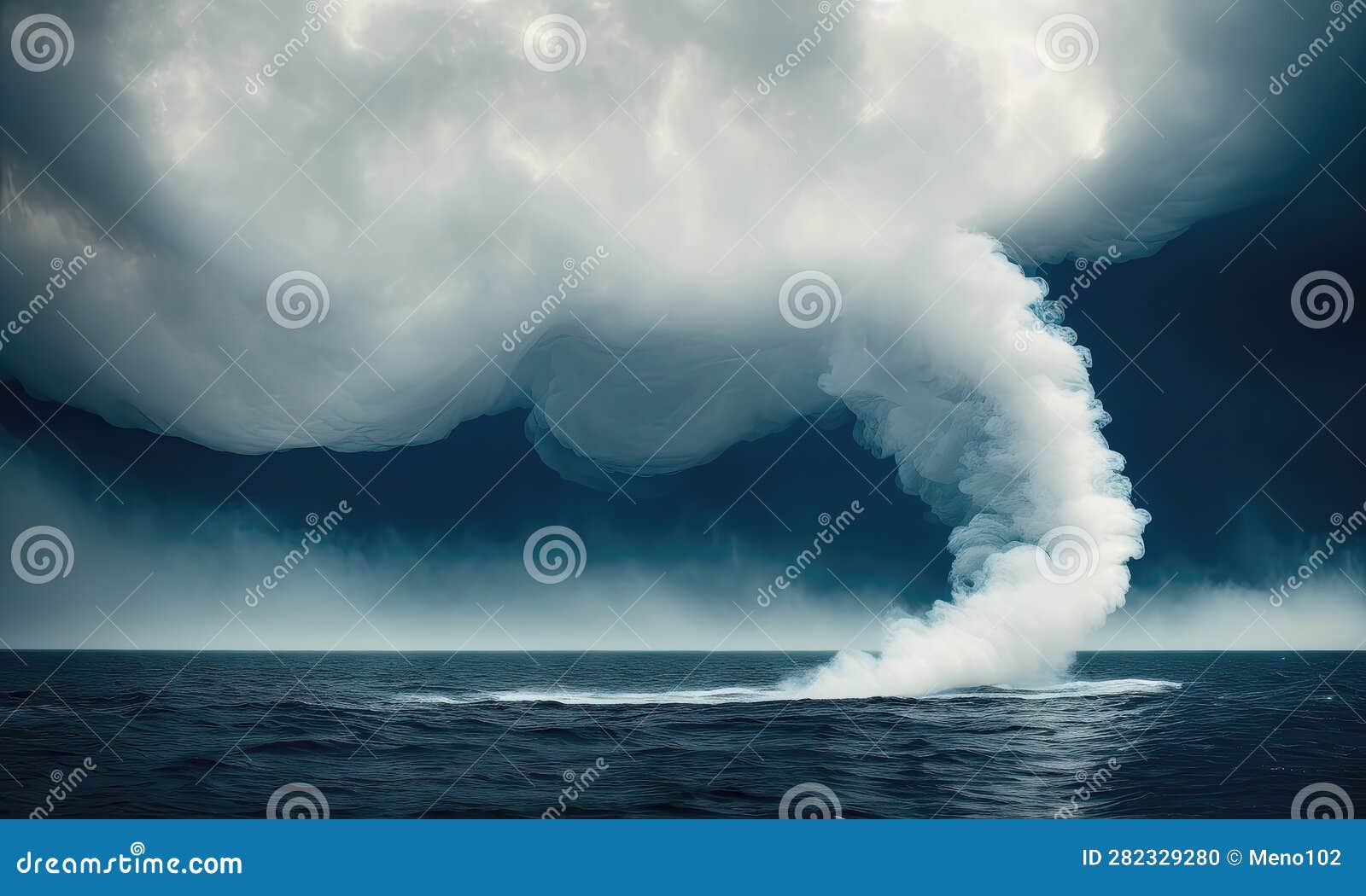 A Large Plume of Smoke Rising from the Ocean Stock Illustration ...