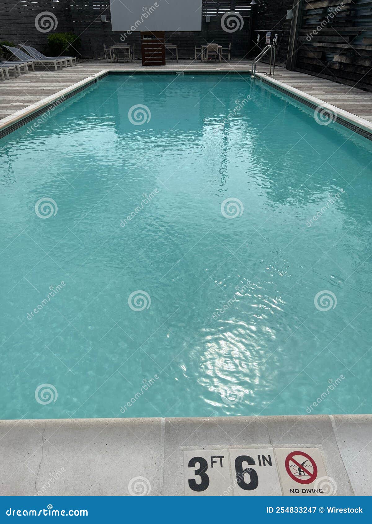 Large Pool with Clean Water Stock Image - Image of clean, modern: 254833247