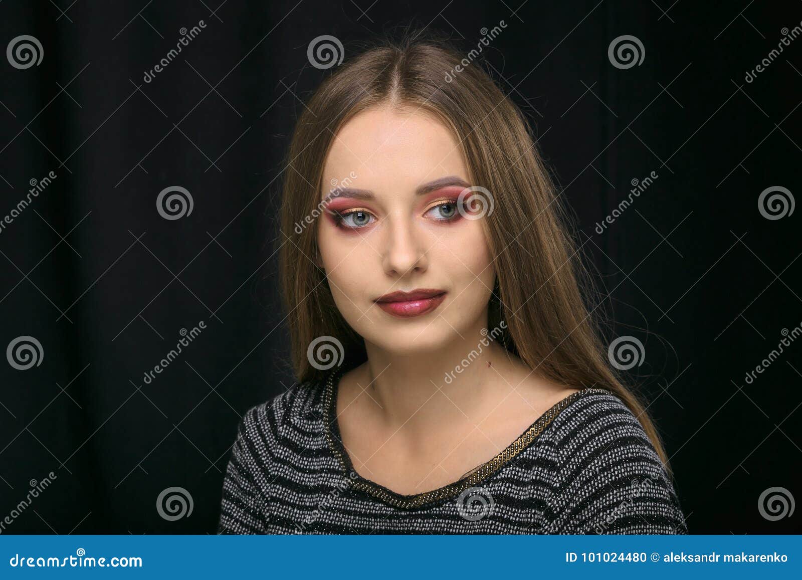 A Large Portrait of a Beautiful White Girl. Stock Photo - Image of ...