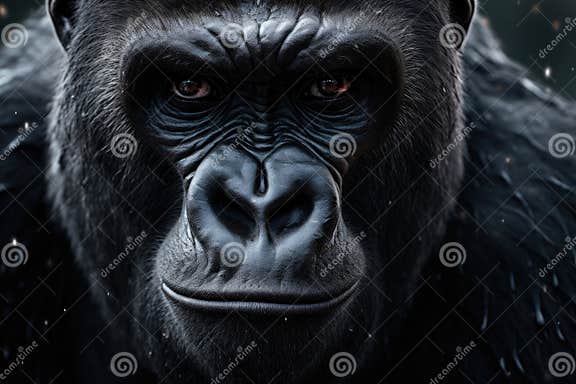 Large Portrait of a Gorilla S Face Stock Illustration - Illustration of ...