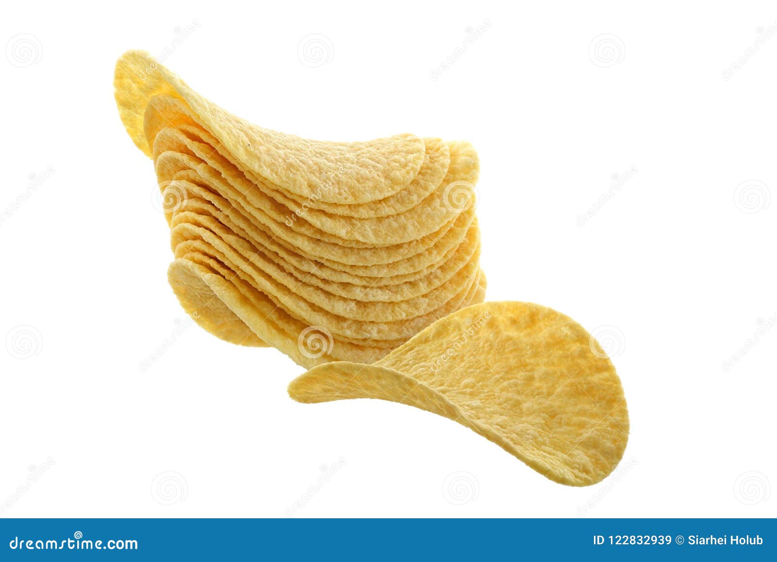 Large Potato Chips on White Background Isolated Stock Image - Image of ...