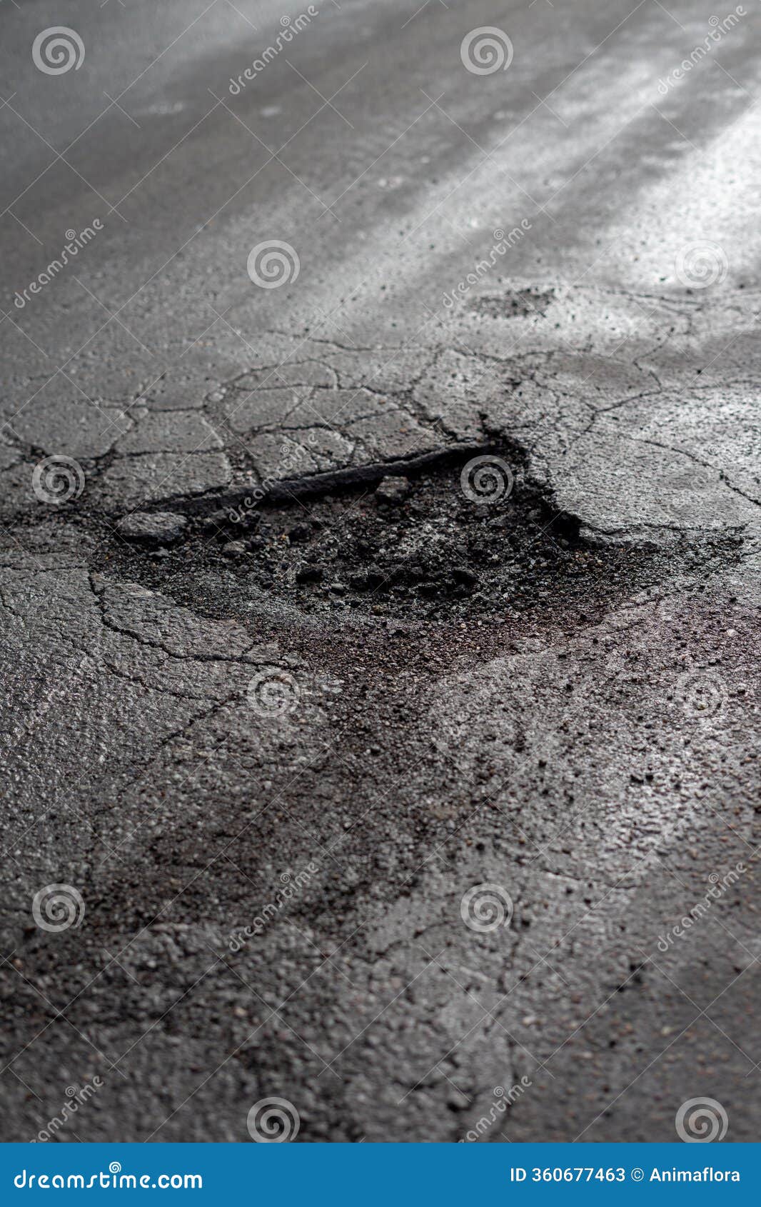 A Large Pothole With A Puddle And Brown Muddy Water Stock Image ...