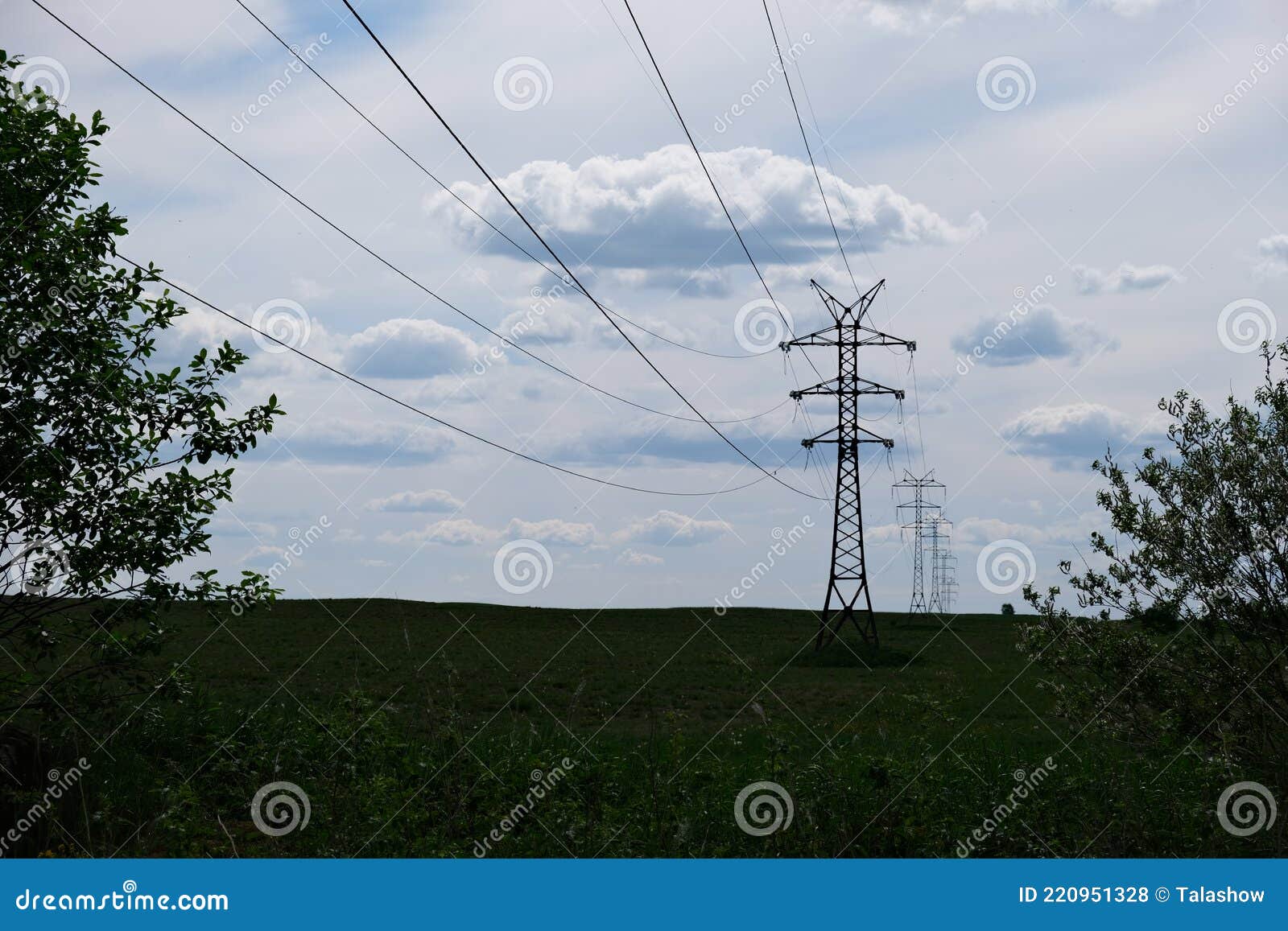 Large Power Line Support for High Voltage Electrical Wires Stock Photo ...