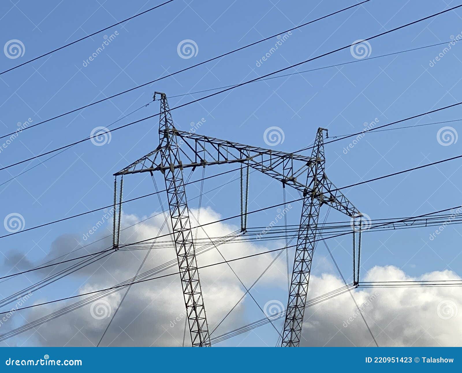 Large Power Line Support for High Voltage Electrical Wires Stock Image ...
