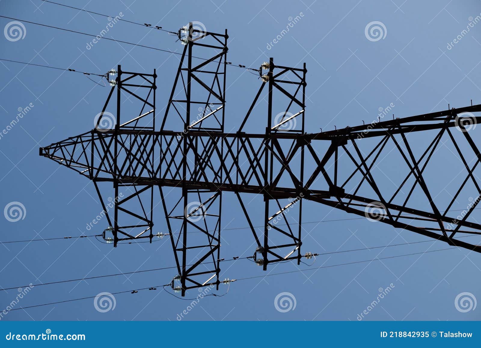 Large Power Line Support for High Voltage Electrical Wires Stock Image ...
