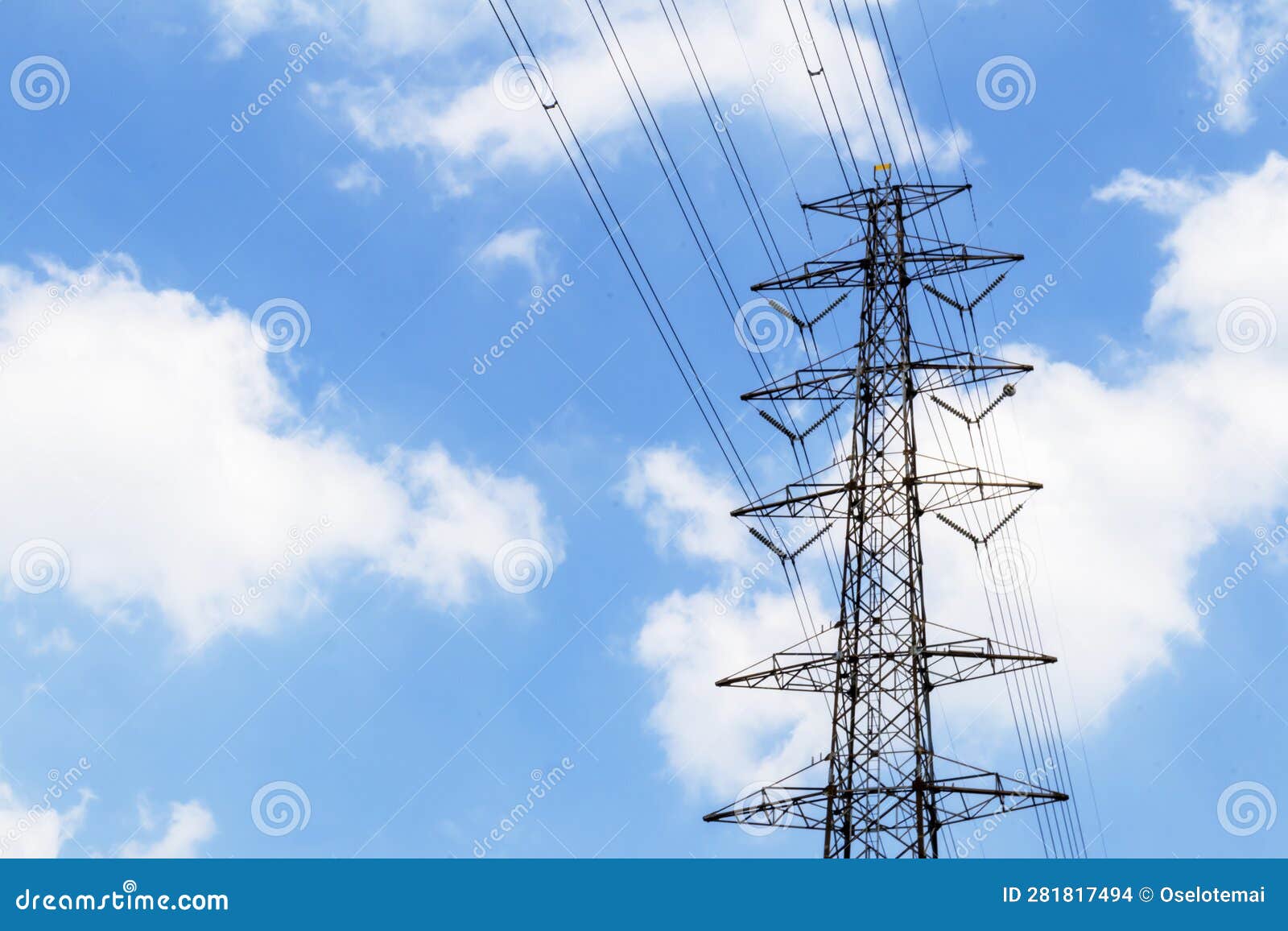 Large Power Transmission Pole,electric Pole Stock Photo - Image of ...