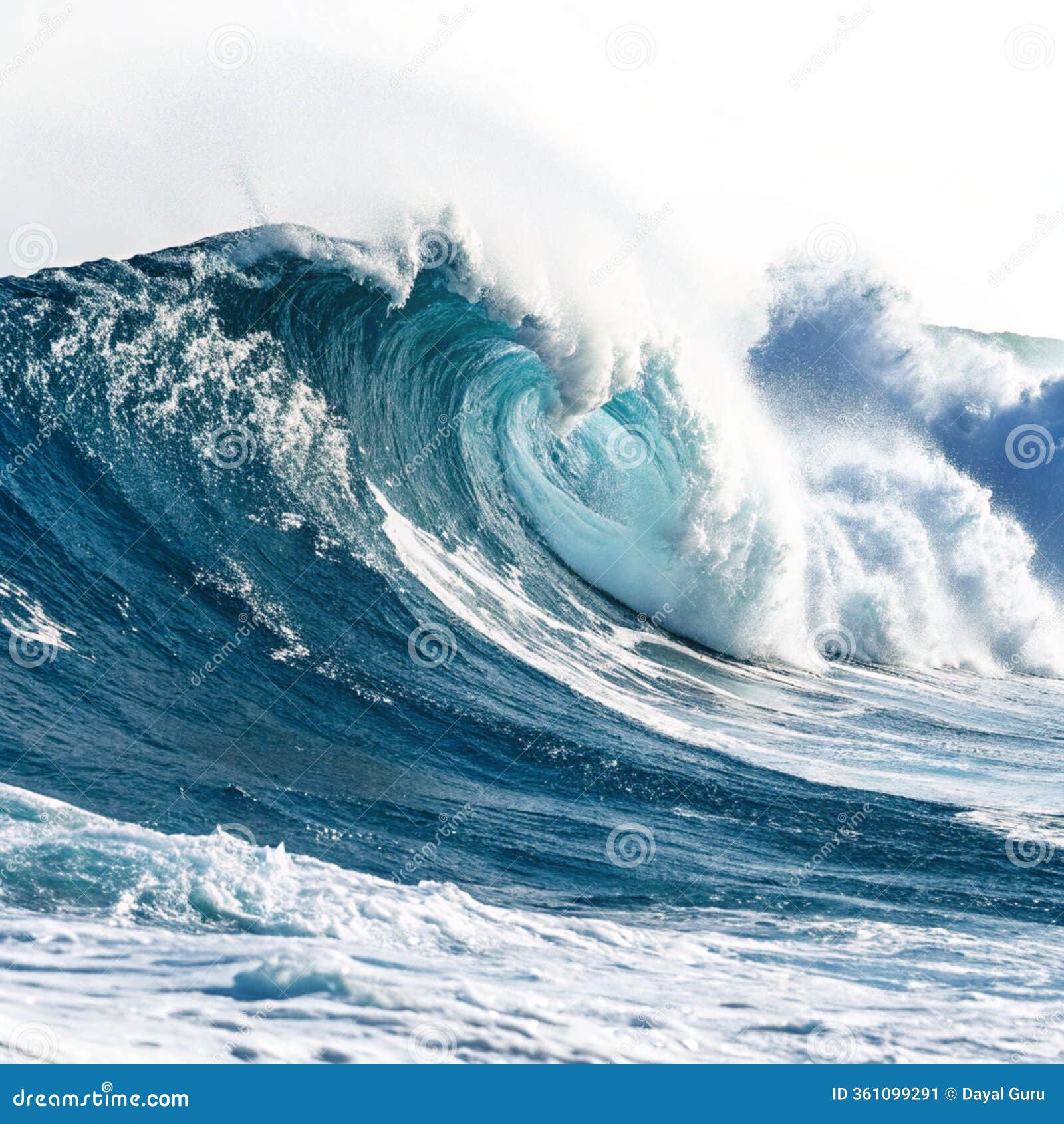 Large Powerful Ocean Waves Rise and Crash Isolated on Transparent ...